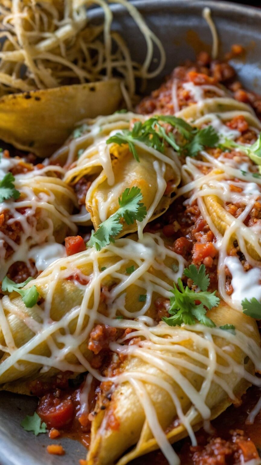 Taco Stuffed Shells Recipe - Delish Diner - Delish Diner
