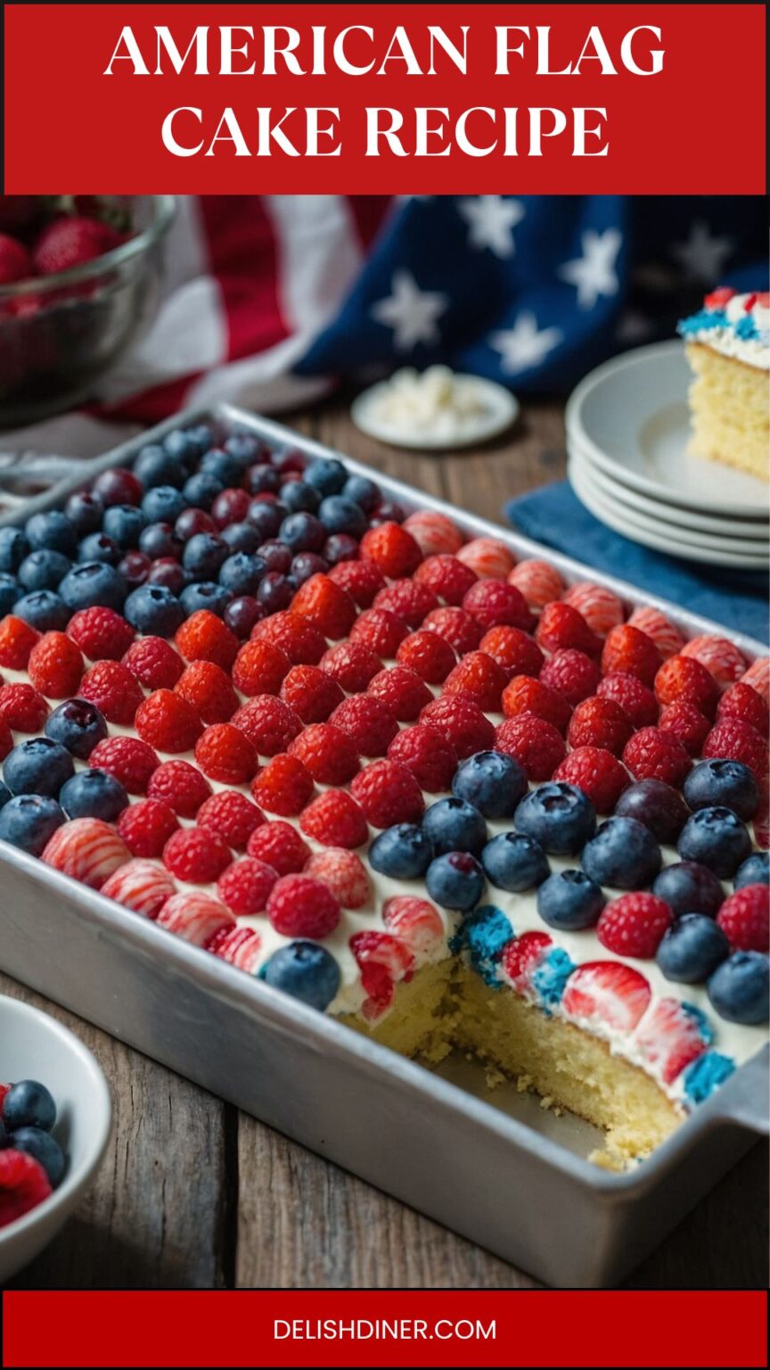 American Flag Cake Recipe - Delish Diner - Delish Diner