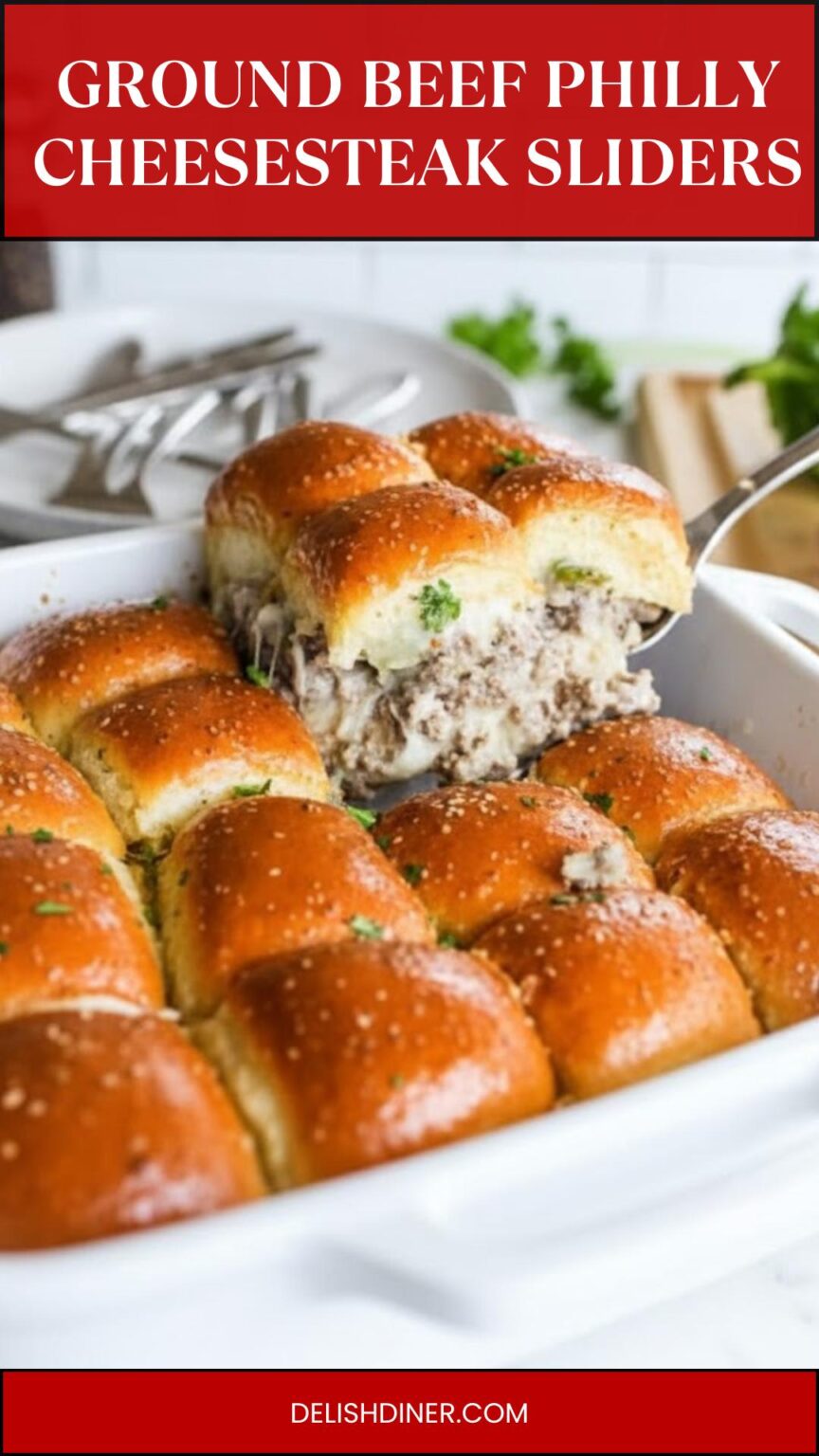 Ground Beef Philly Cheesesteak Sliders - Delish Diner